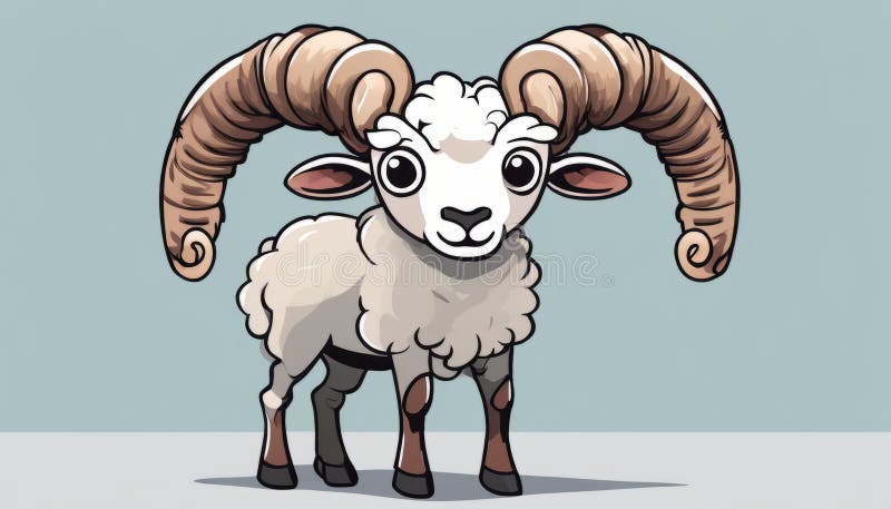 Um Cartoon Com Chifres Grandes E Um Sorriso Ilustração Stock ...
