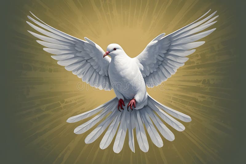 Um Conceito De Paz Com Uma Pomba Branca E Um Ramo De Oliveira Imagem de ...