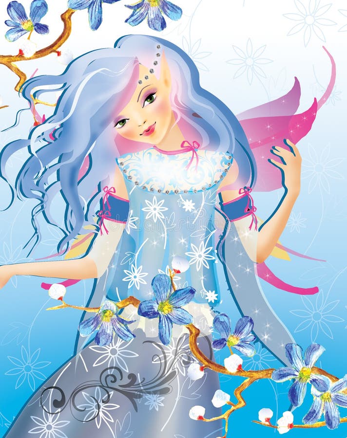 Um duende azul ilustração stock. Ilustração de fantasia - 6993474