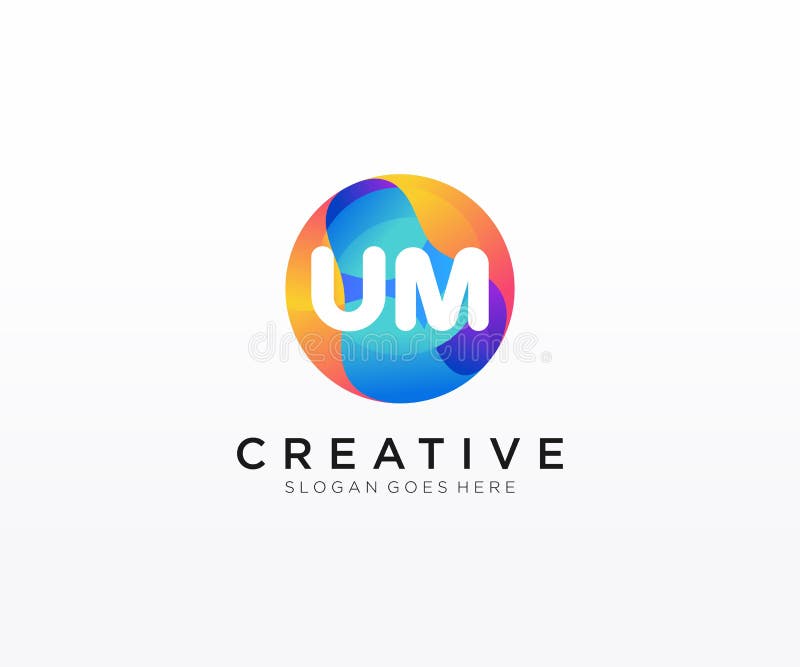 UM Initial Logo with Colorful Circle Template Vector Stock Vector ...