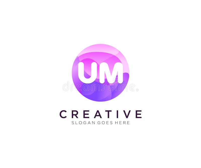 UM Initial Logo with Colorful Circle Template Vector Stock Vector ...