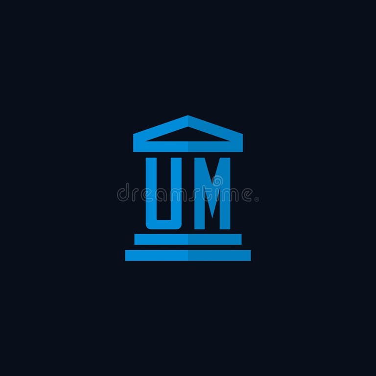 UM Initial Logo Monogram with Simple Courthouse Building Icon Design ...