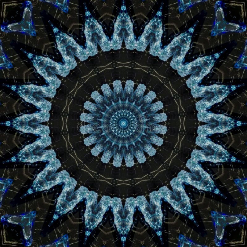 Um Intrincado Desenho Kalei Em Azul E Preto Com Estrelas Ilustração ... Um Intrincado Desenho Kalei Em Azul E Preto Com Estrelas Ilustração ...
