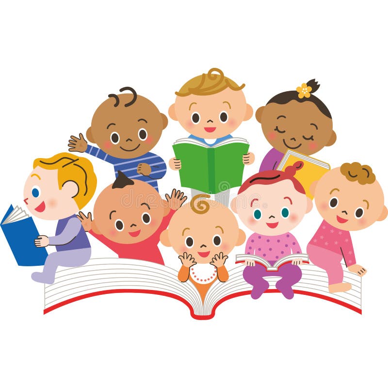 Bebê e livro ilustração do vetor. Ilustração de matriz - 30977993