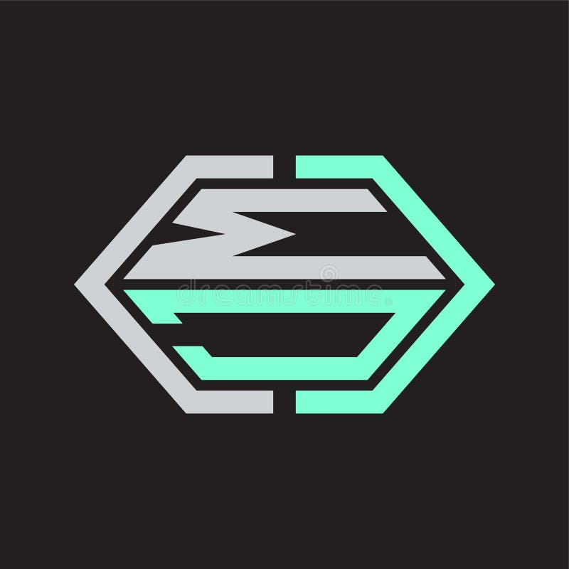 UM Logo Monogram with Hexagon Shape and Outline Slice Style Stock ...