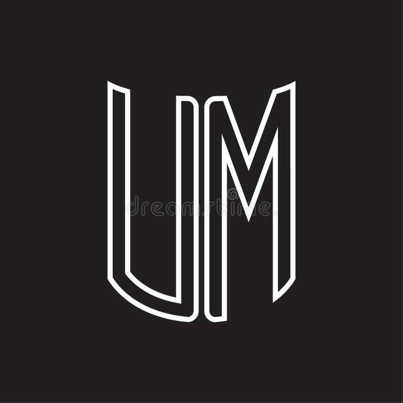 UM Logo Monogram with Ribbon Style Outline Design Template Stock Vector ...