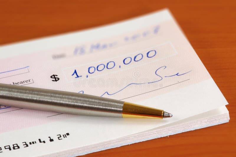 Um Milhão De Dólares De Cheque Imagem de Stock - Imagem de compras ...