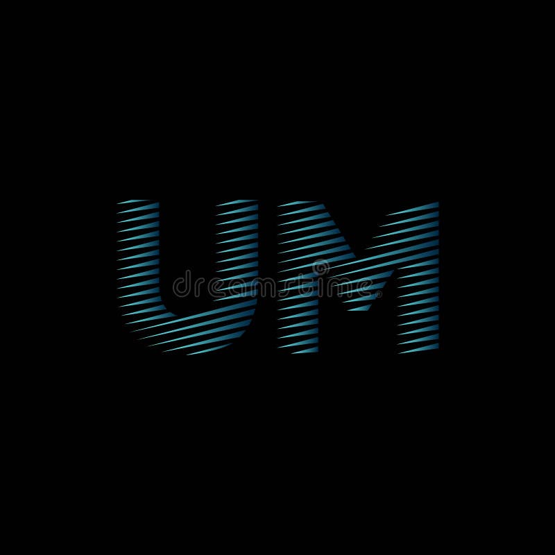 UM Monogram Lines Style Blue Light Vector Stock Vector - Illustration ...