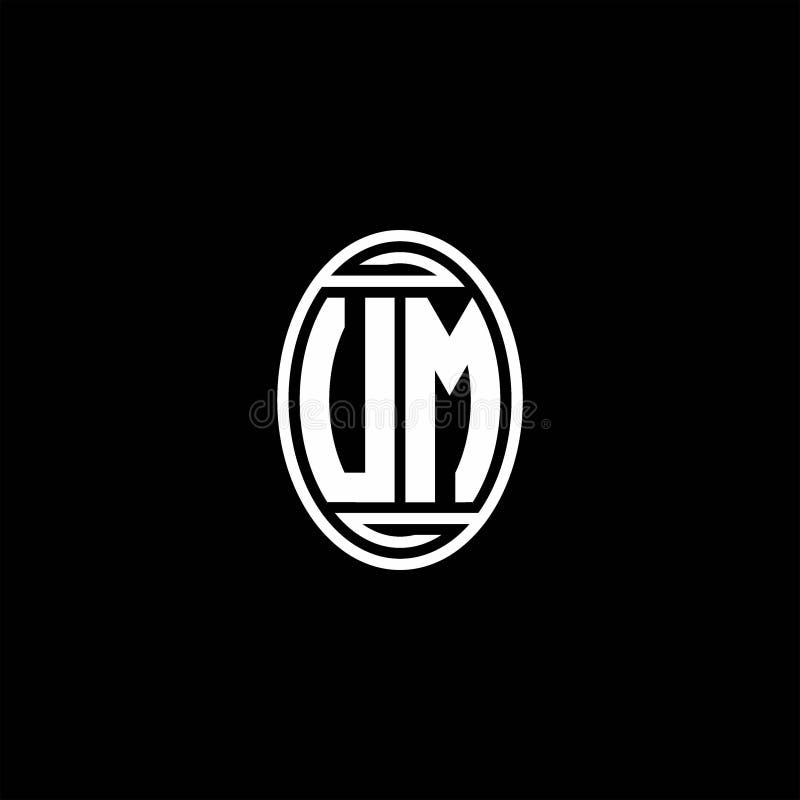 UM Monogram Logo Isolated on Oval Rotate Shape Stock Vector ...