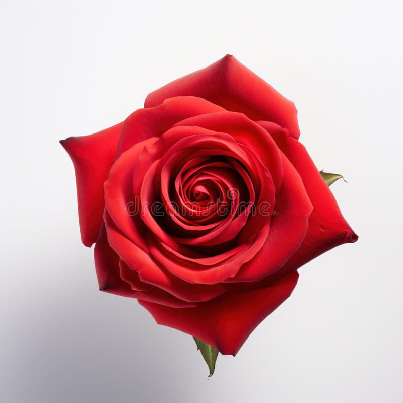 Uma Bela Rosa Vermelha Antes Do Fundo Branco Ilustração Stock ...