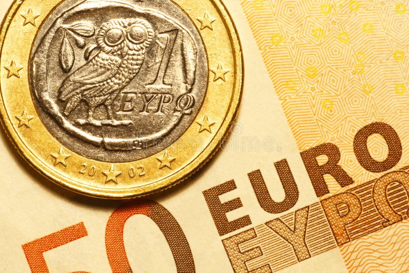 Euro- moeda do grego um foto de stock. Imagem de coinage - 94770852