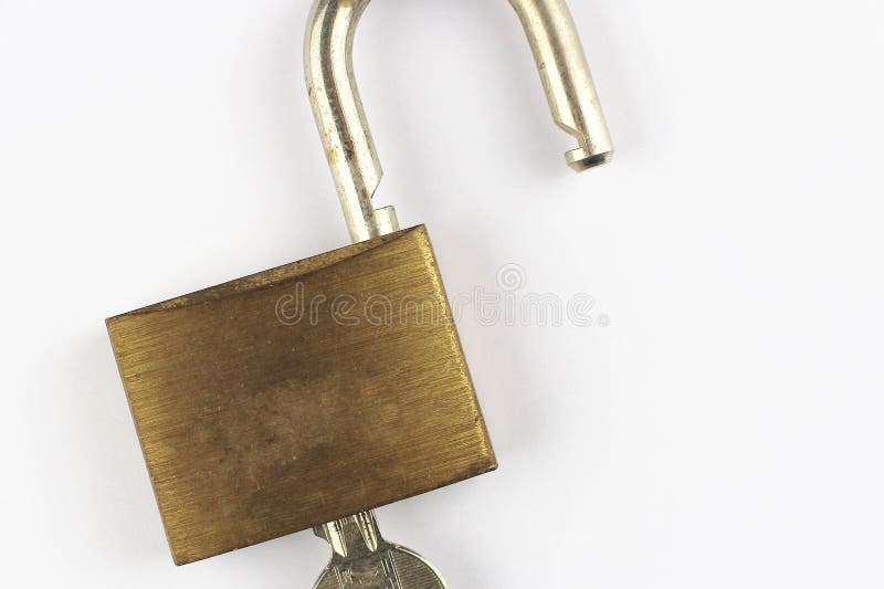 Uma Imagem Do Conceito De Um Cadeado Aberto, Fechamento Foto de Stock ...