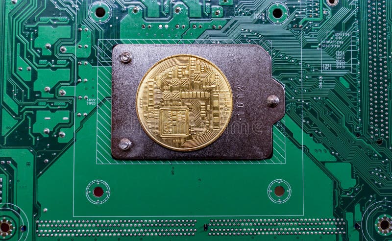 Uma moeda virtual imagem de stock. Imagem de tecnologia - 244528563