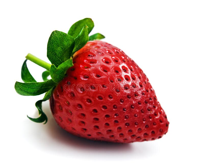 Uma Morango Em Um Fundo Branco Foto de Stock - Imagem de nutriente ...