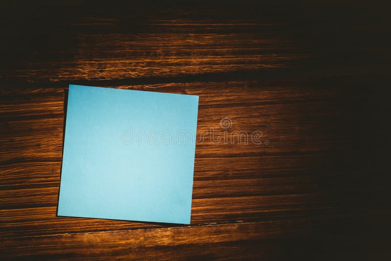 Uma nota de post-it azul imagem de stock. Imagem de borne - 53043245