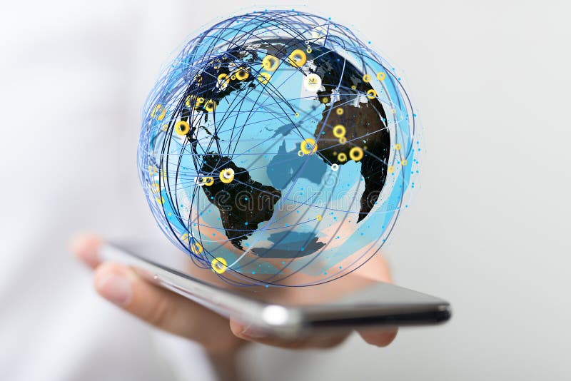 Uma Rede Internet E Um Conceito Digital De Dados Imagem de Stock ...