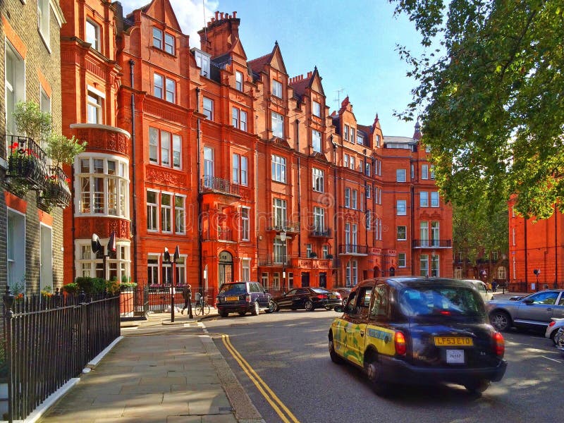 Uma Rua De Londres Em Kensington Fotografia Editorial - Imagem de real ...