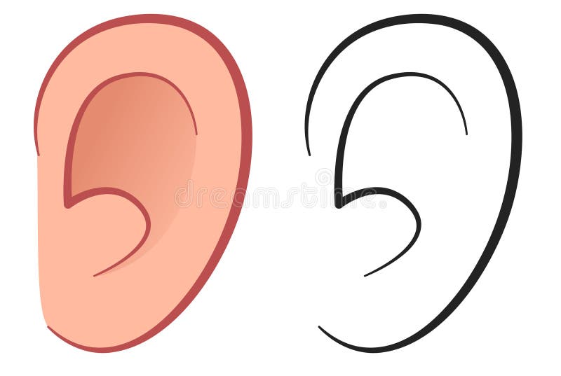 Uman Ear Cartoon Isolated Drawing Stock Vector - Illustration of ...