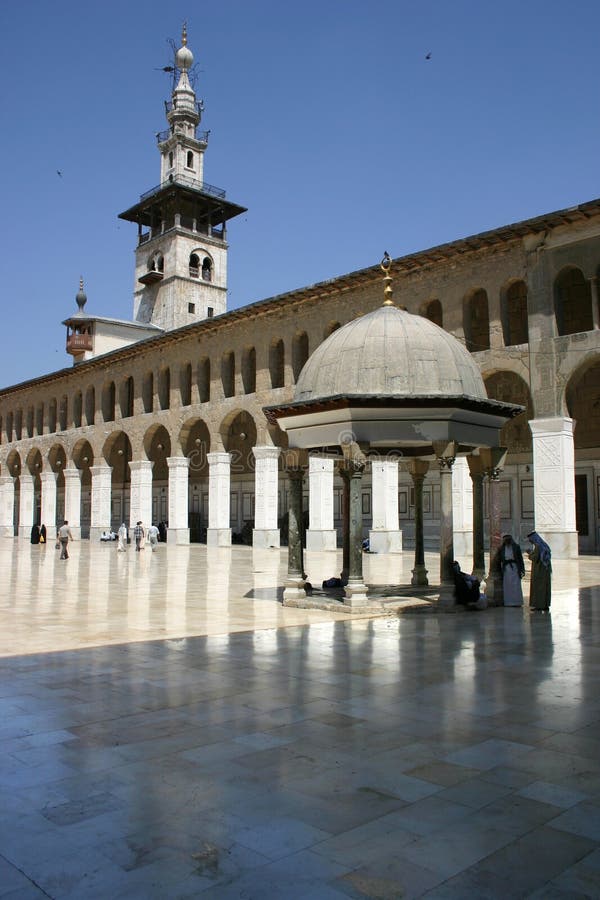 Umayyad Mosque stock photo. Image of tower, columns, church - 678972