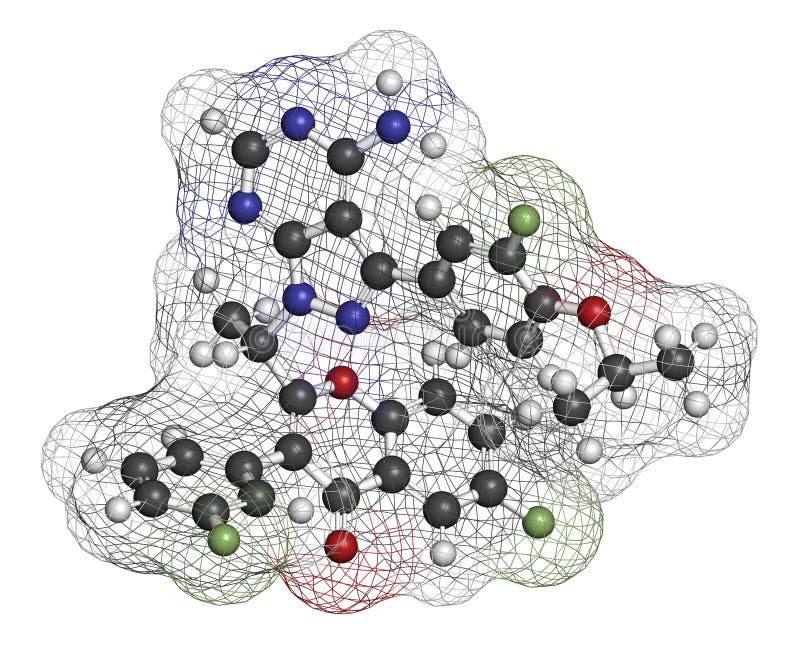 Umbralisib Lymphoma Drug Molecule. 3D Rendering Stock Illustration ...