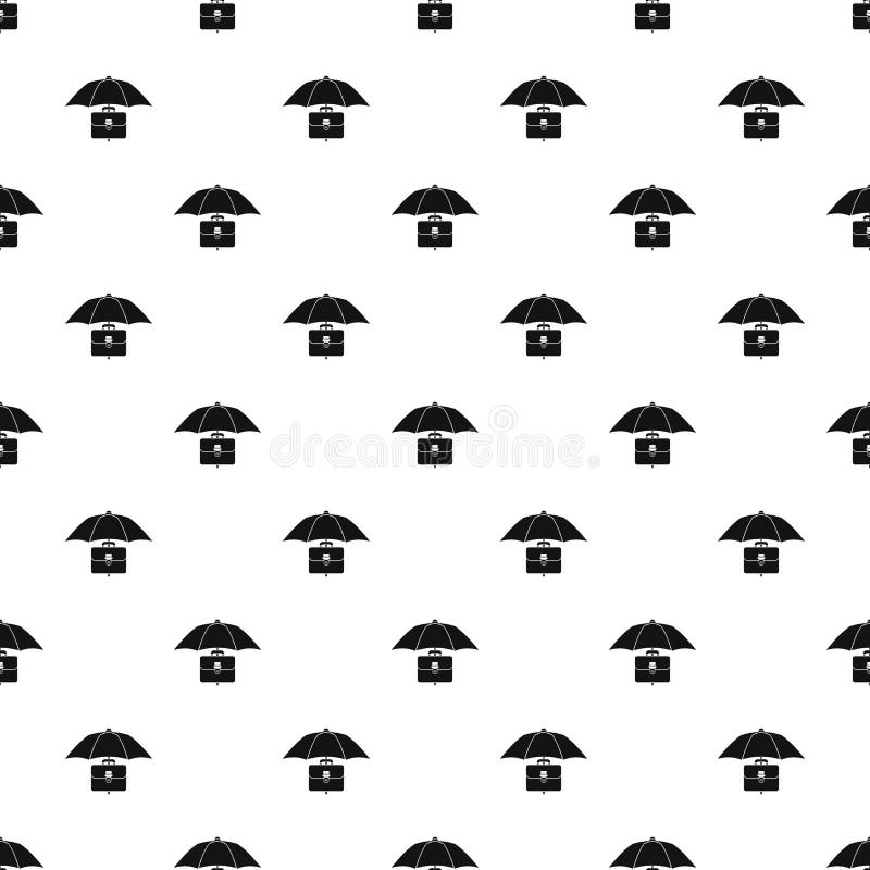 Umbrella and Business Case Pattern, Simple Style Stock Illustration ...