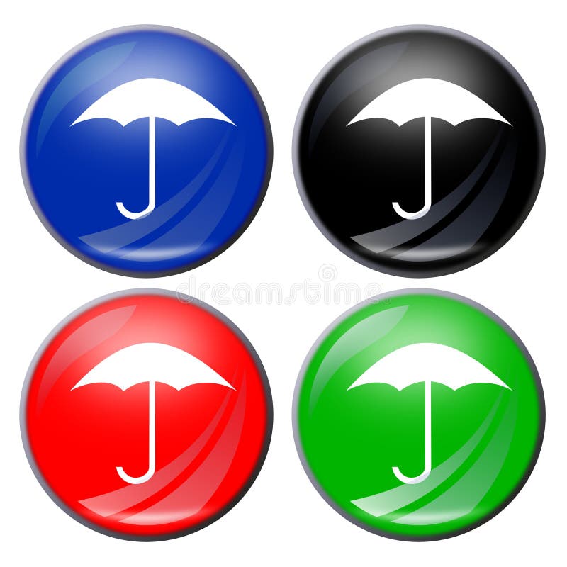 Umbrella button stock illustration. Illustration of blue - 5116211