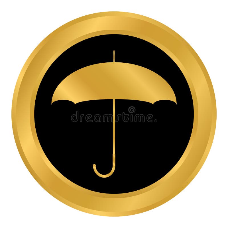 Umbrella button on white. stock illustration. Illustration of water ...