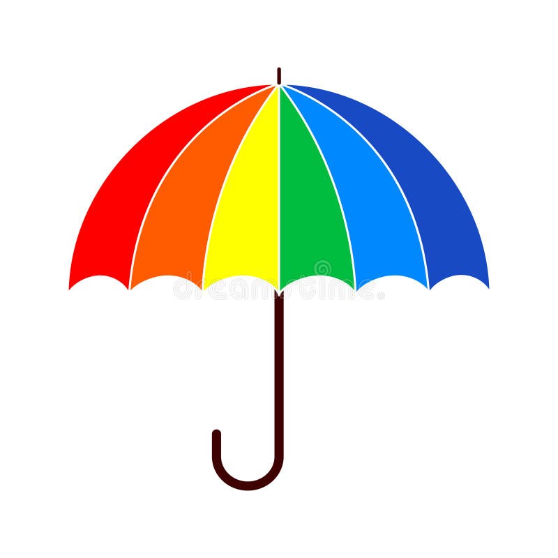 Umbrella Color Icon in Flat Style. Isolated Vector Symbol on White ...