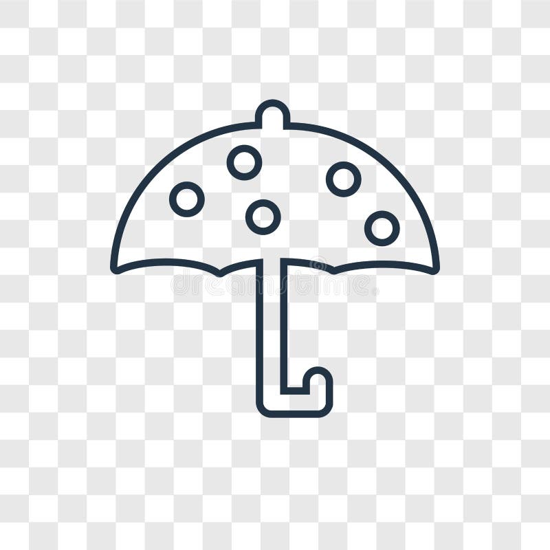 Umbrella Concept Vector Linear Icon Isolated on Transparent Back Stock ...