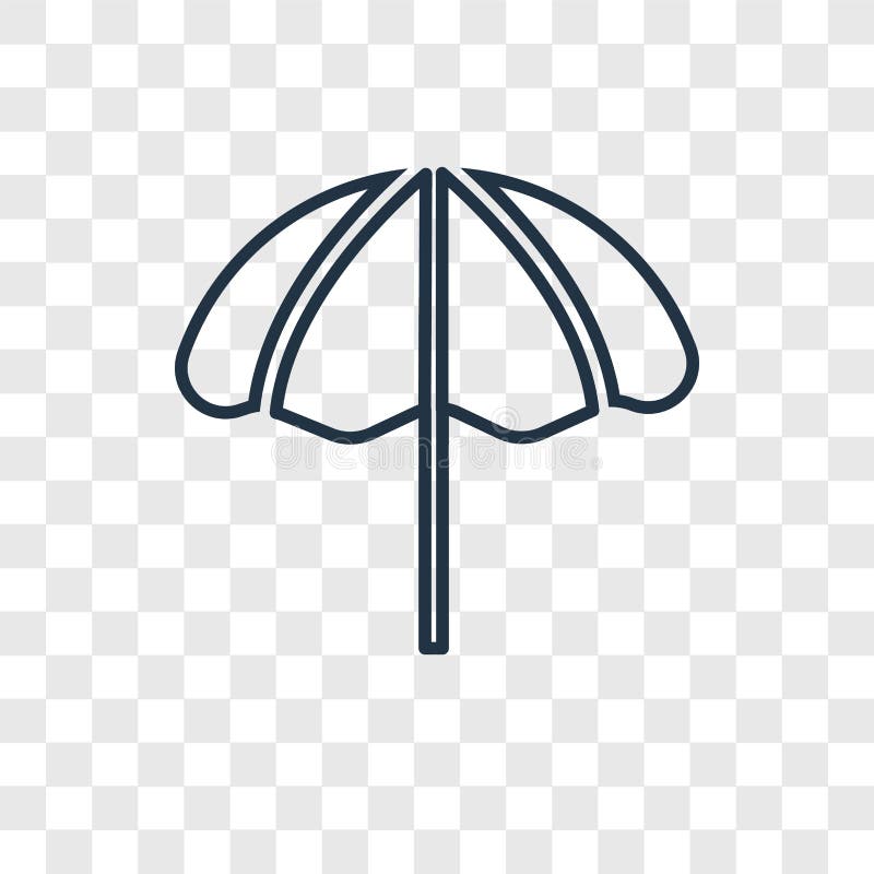 Umbrella Concept Vector Linear Icon Isolated on Transparent Back Stock ...