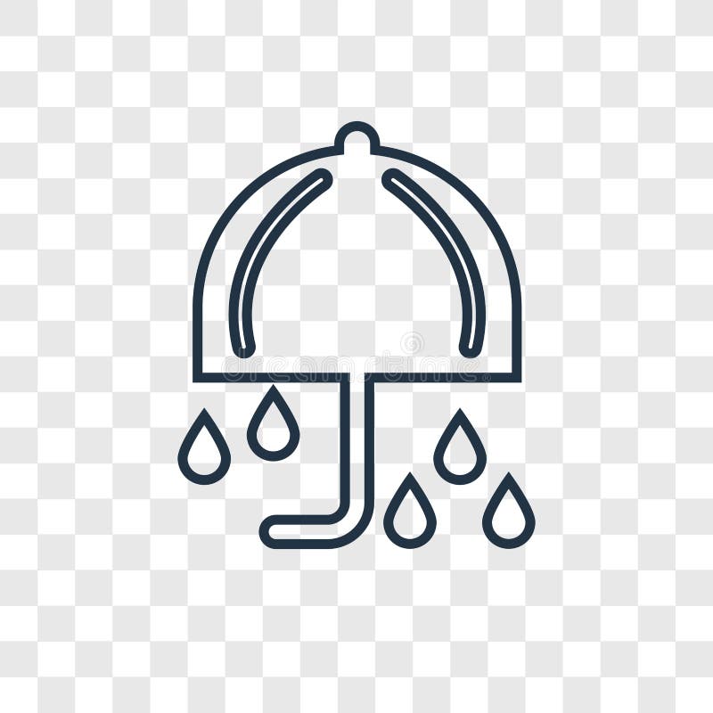 Umbrella Concept Vector Linear Icon Isolated on Transparent Back Stock ...
