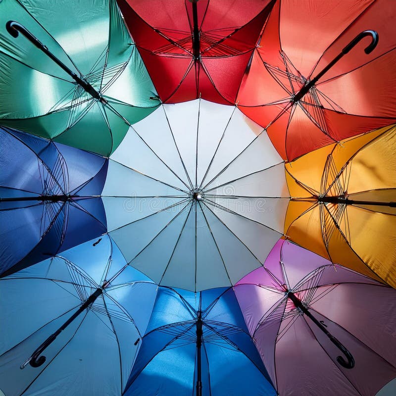 Umbrella Design of Different Colors Generative AI Stock Illustration ...