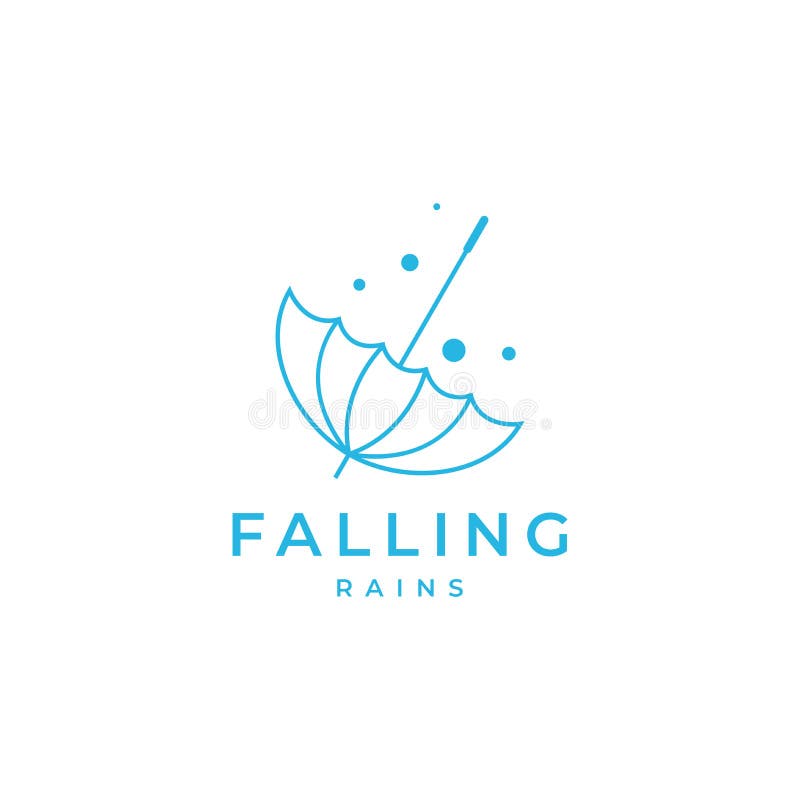 Umbrella Falling Rain Logo Design Stock Vector - Illustration of ...