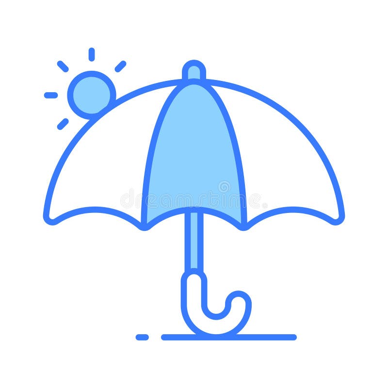 An Umbrella Icon Represents Protection from Rain or Sun, Modern Vector ...