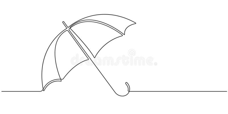 Umbrella. Line Drawing . Rain Season. Vector Illustration Stock Vector ...
