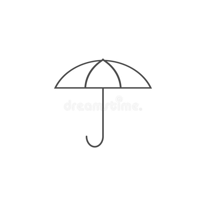Umbrella Line Icon. Vector Illustration, Flat Design Stock Illustration ...