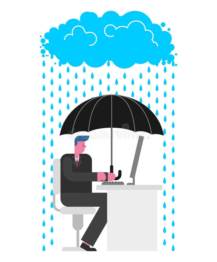 Umbrella Over Computer Stock Illustrations – 107 Umbrella Over Computer ...