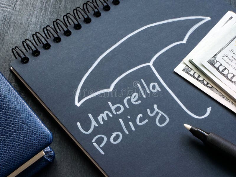 Umbrella Policy Handwritten on Page and Cash. Stock Photo - Image of ...