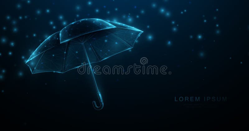Umbrella Protection Shield. Low Poly Wireframe Style Design Stock ...