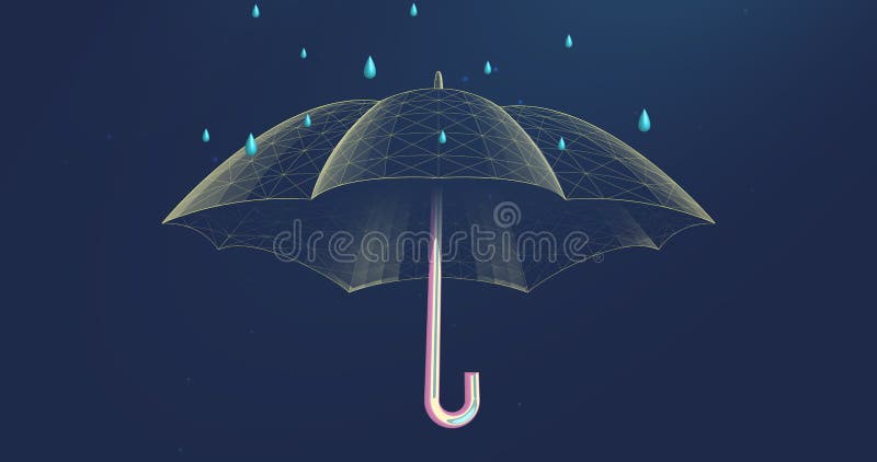 Umbrella Protection Shield. Low Poly Wireframe Style Design Stock ...