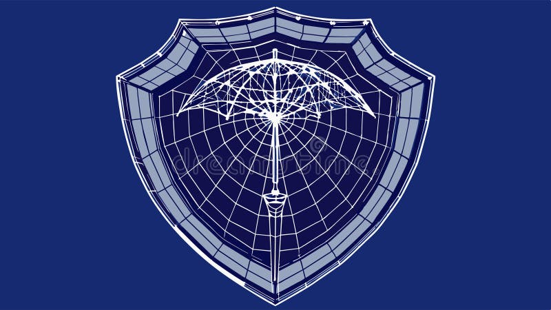 Umbrella Protection Shield. Low Poly Wireframe Style Design Stock ...