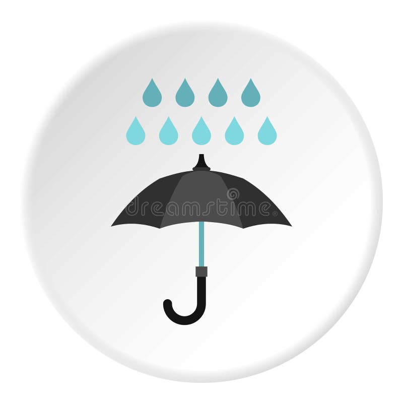 Umbrella and Rain Icon Circle Stock Vector - Illustration of graphic ...