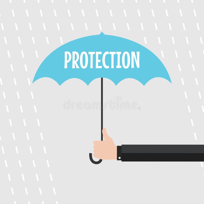 Umbrella with Rain Protection Stock Vector - Illustration of rainy ...