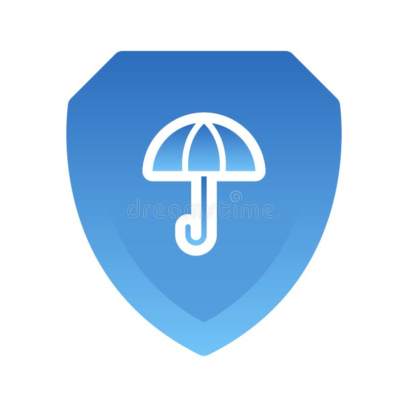 Umbrella Shield Logo Gradient Design Template Icon Element Stock Vector ...