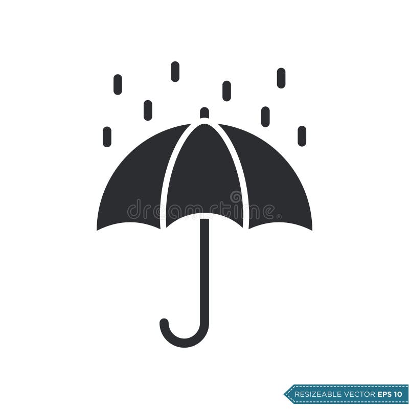 Umbrella Sign Icon Symbol. Packaging Keep Dry Logo Vector Template Flat ...