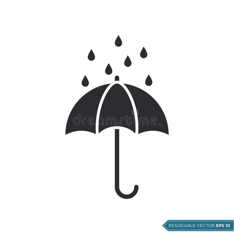 Umbrella Sign Icon Symbol. Packaging Keep Dry Logo Vector Template Flat Design Stock ...
