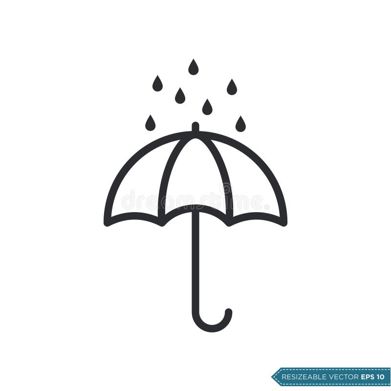 Umbrella Sign Icon Symbol. Packaging Keep Dry Logo Vector Template Flat Design Stock ...