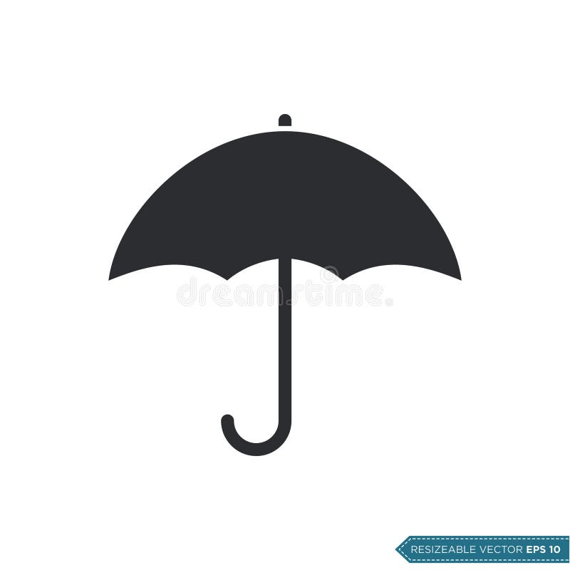 Umbrella Sign Icon Symbol. Packaging Keep Dry Logo Vector Template Flat Design Stock ...