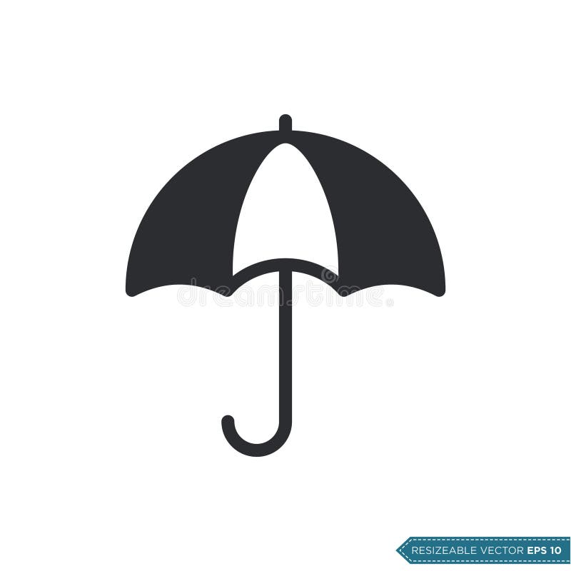 Umbrella Sign Icon Symbol. Packaging Keep Dry Logo Vector Template Flat Design Stock ...