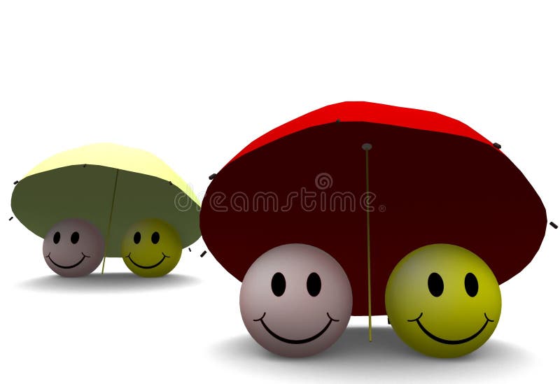 Umbrella Smileys stock illustration. Illustration of emotion - 9482699
